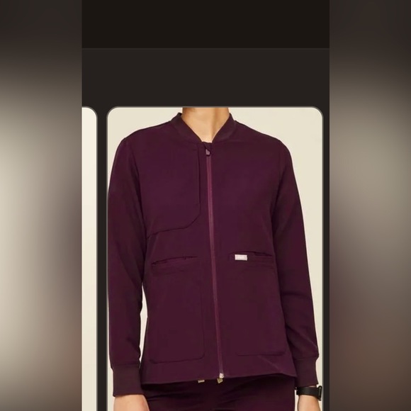 Figs | Jackets & Coats | Nwt Deep Purple Figs Bellery 2 Scrub Jacket ...
